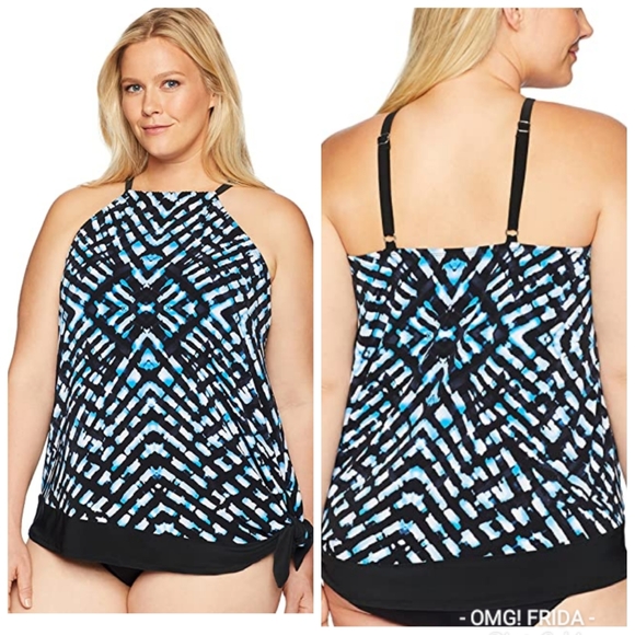 Coastal Blue | Swim | Womens Plus Size Control Swimwear Takini Top ...